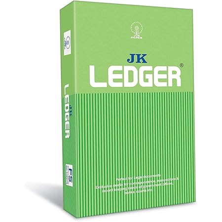 JK Ledger 500 Sheets, 80 GSM, (Green) Size Fs Legal Printer Paper ...