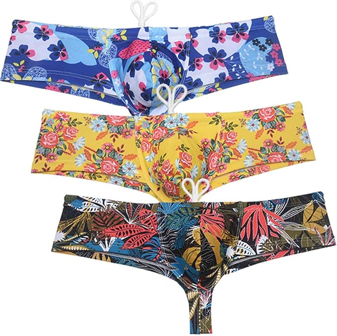 OROCOJUCO 3-Pack Mens Swimwear Skimpy Briefs Bikini Brazilian Cut Surf ...