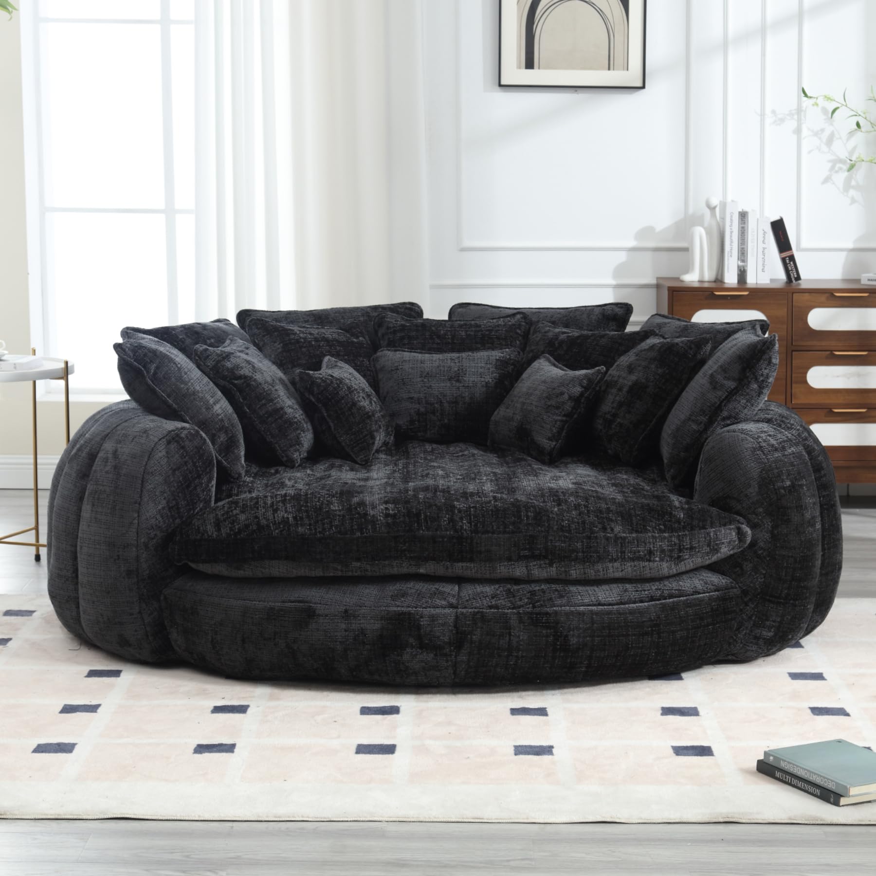 Amazon.com: fatani 81.1" Oversized Round Chaise Lounge Chair, Extra ...