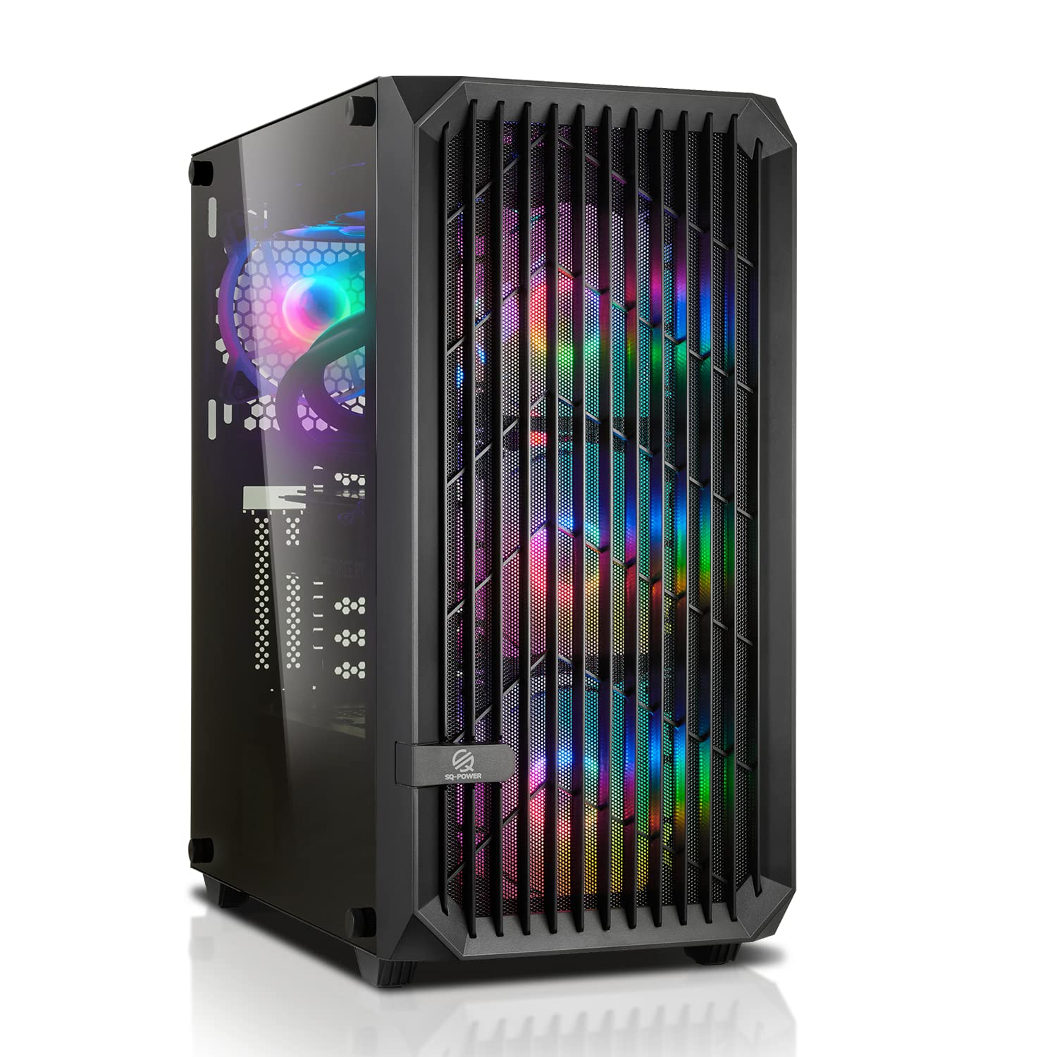 SQ-Tower 06T V2 RGB Gaming Case Mid-Tower ATX, Tempered Glass Panel ...