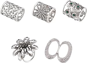 Amazon.com: SUPERFINDINGS 5 Styles Retro Women's Scarf Ring Clip Alloy ...