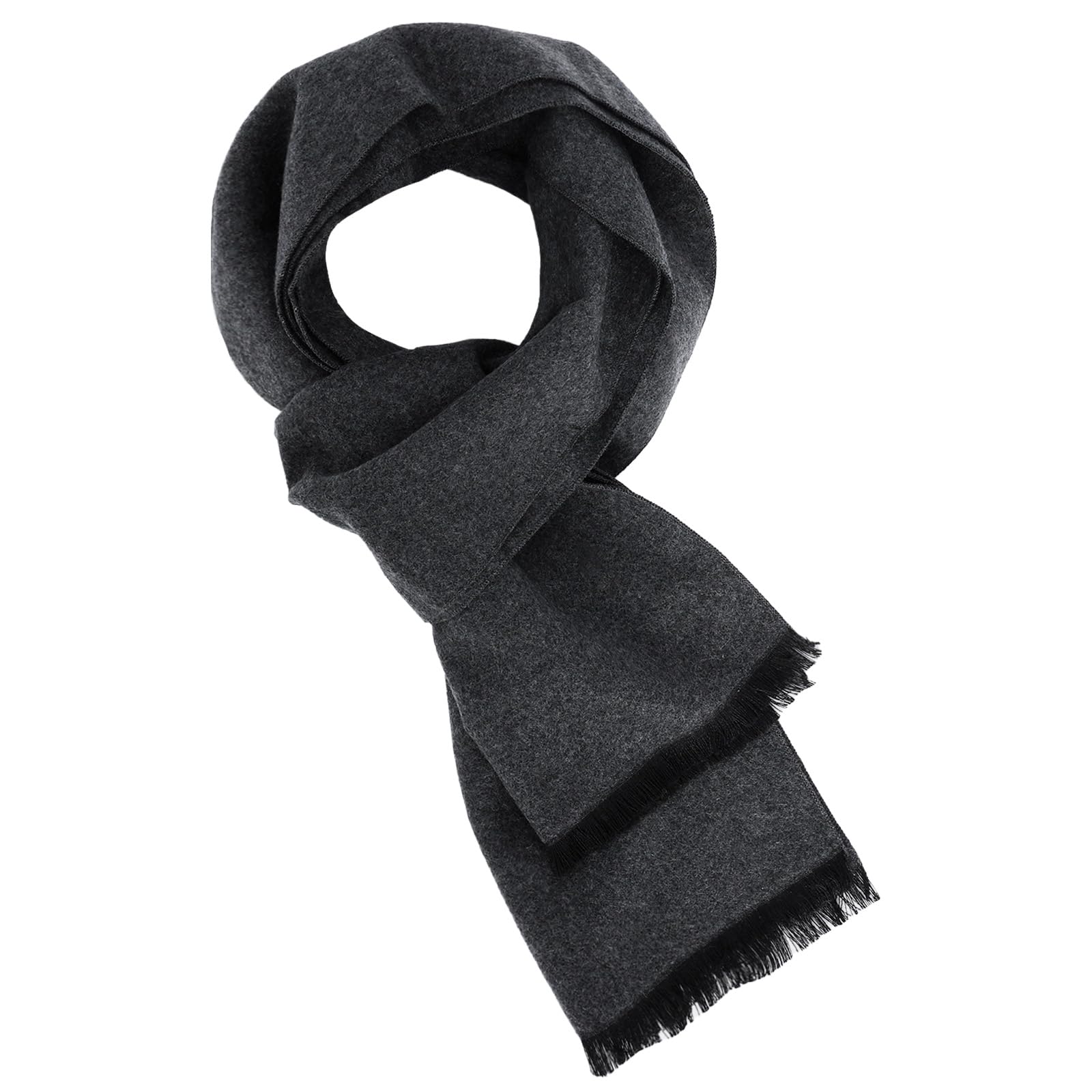 Bgfhna Winter Scarf for Men Solid Black and Grey Scarf Men Winter Scarf ...