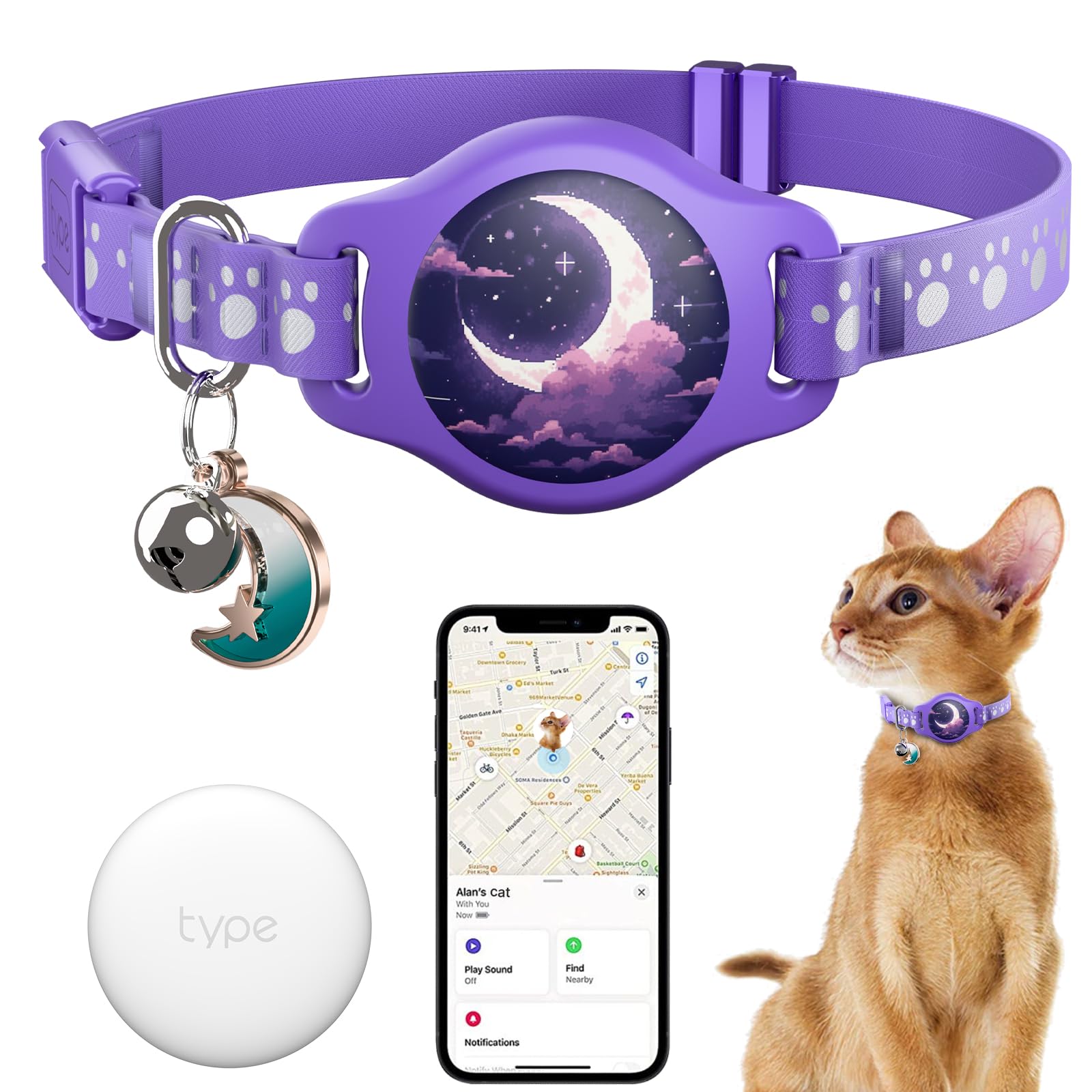 Amazon.com : Cat Tracker Collar - Tracking Pet Collar with Finder Tag ...