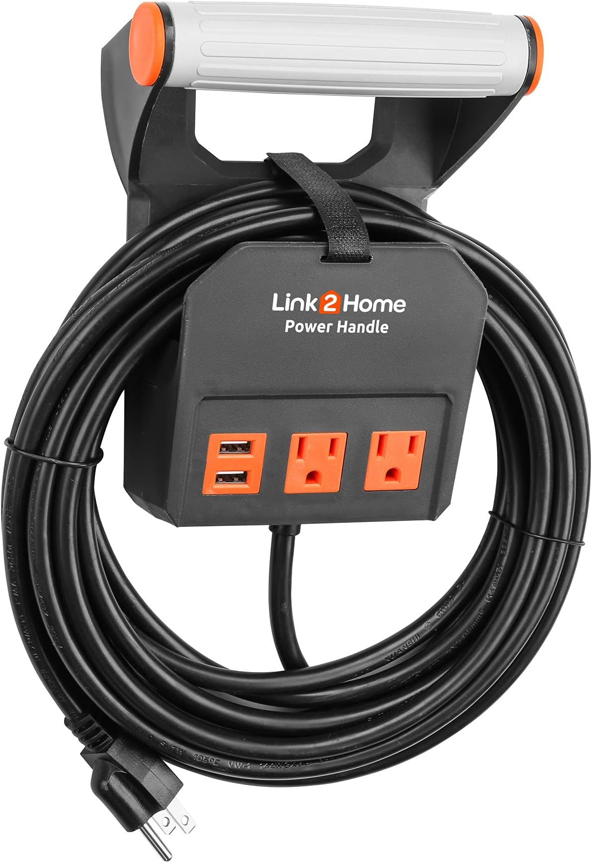 Link2Home Cord Reel 35 ft. Extension Cord 4 Power Outlets – 14 AWG SJTW ...