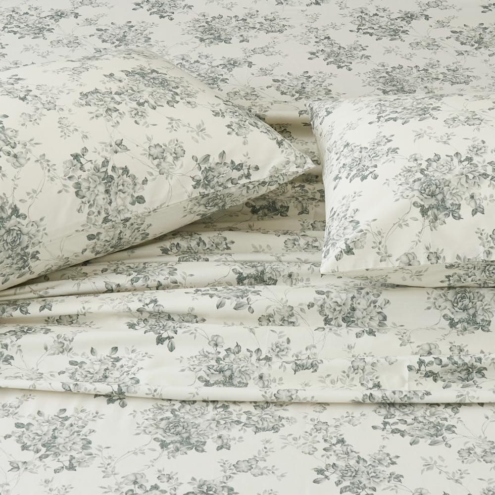 Amazon.com: Melange Home 235469 Mélange Home, Light Blue Toile, Queen ...