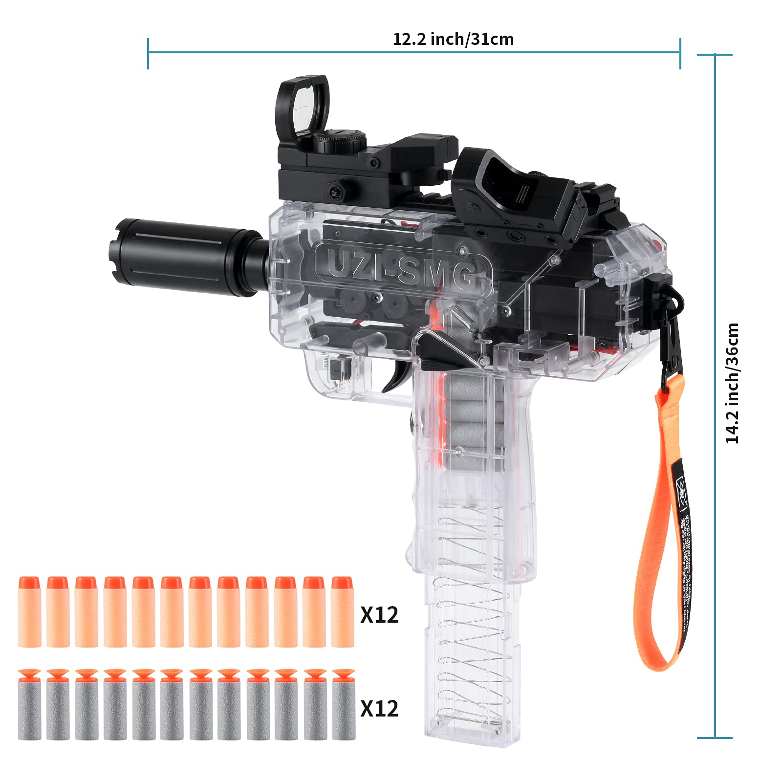 Midodor Uzi-SMG Suitable for Nerf Machine Gun Rapid fire Automatic Toy ...
