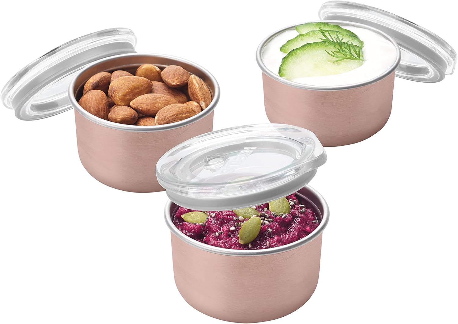 Smash Microwave Safe Stainless Steel Mini Dressing/Sauce Pots, Blush ...