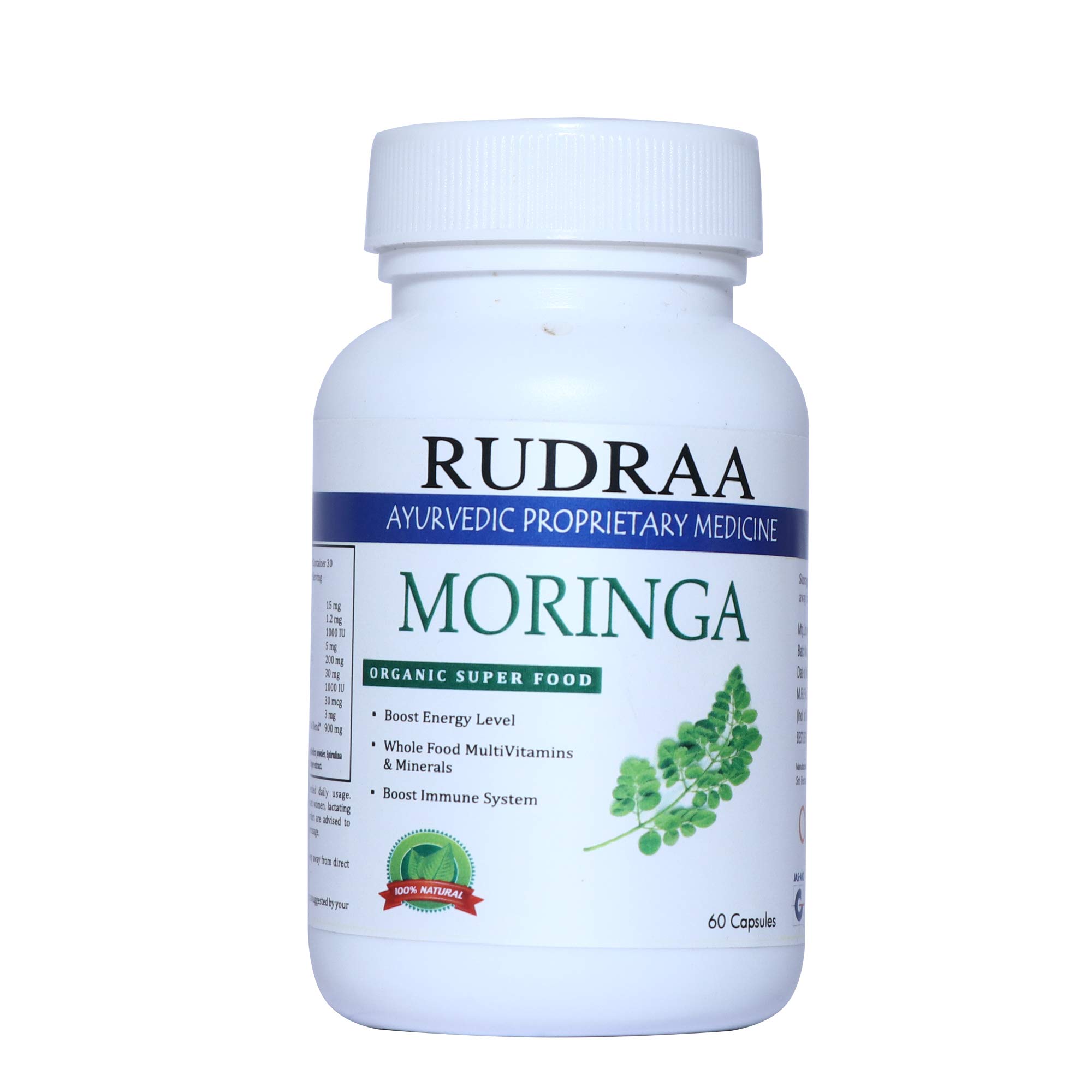 Buy RUDRAA Moringa Organic Super Food -60 Capsules Online at Low Prices ...