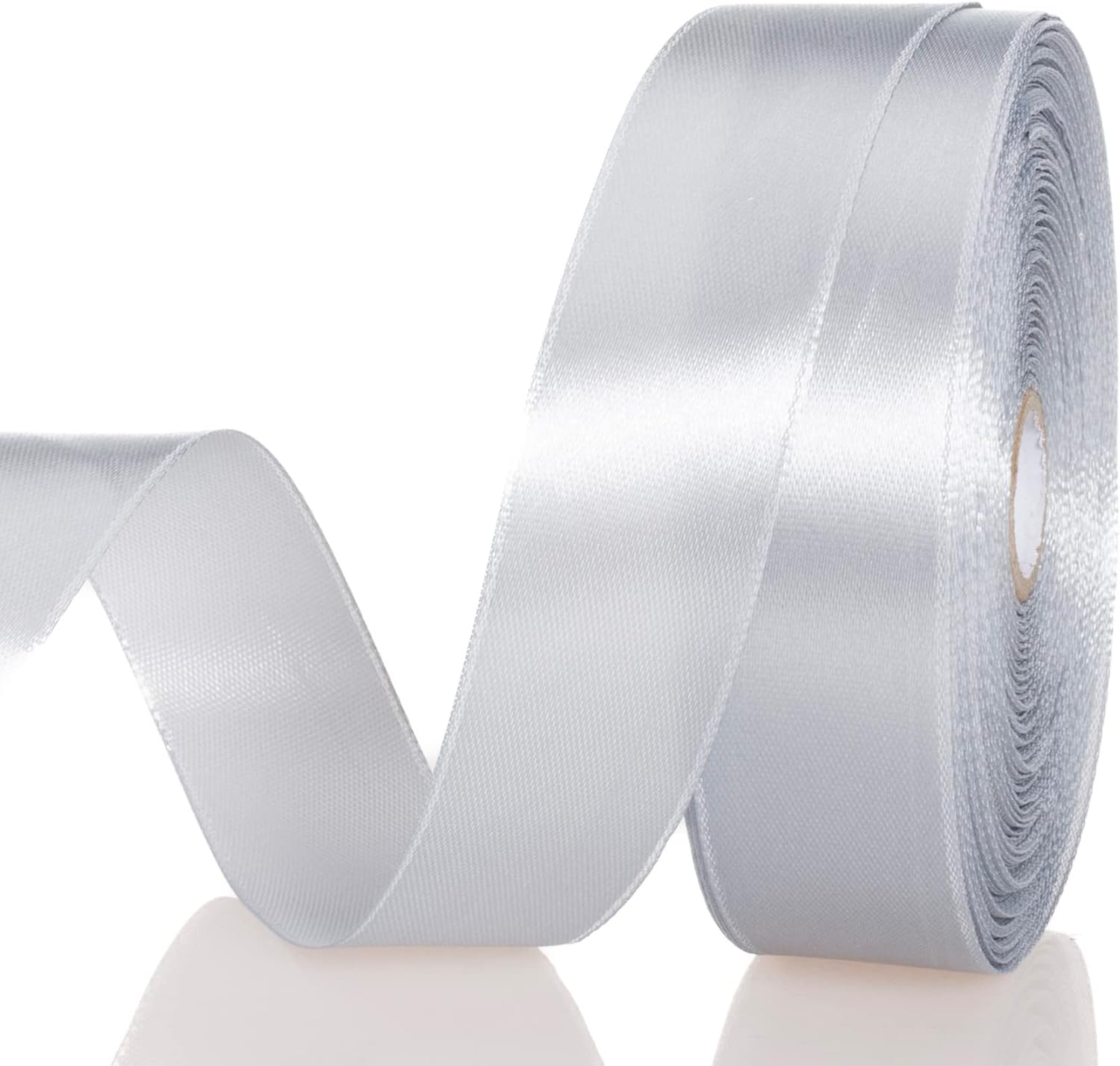 Amazon.com: YASEO 1 Inch Silver Solid Satin Ribbon, 50 Yards Craft ...