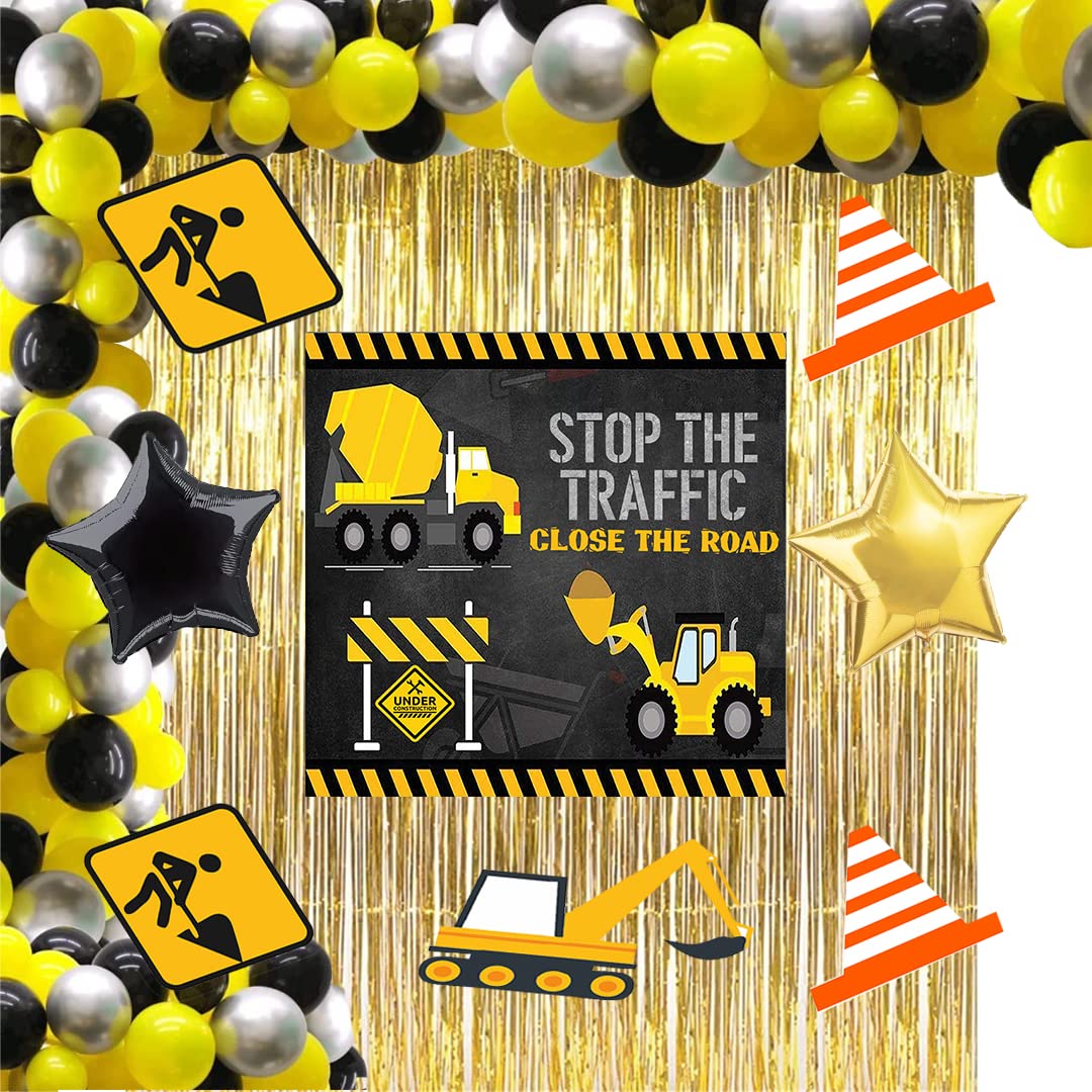 Buy Theme My Party Construction Theme Birthday Party Decorations Happy buy-theme-my-party-construction-theme-birthday-party-decorations-happy