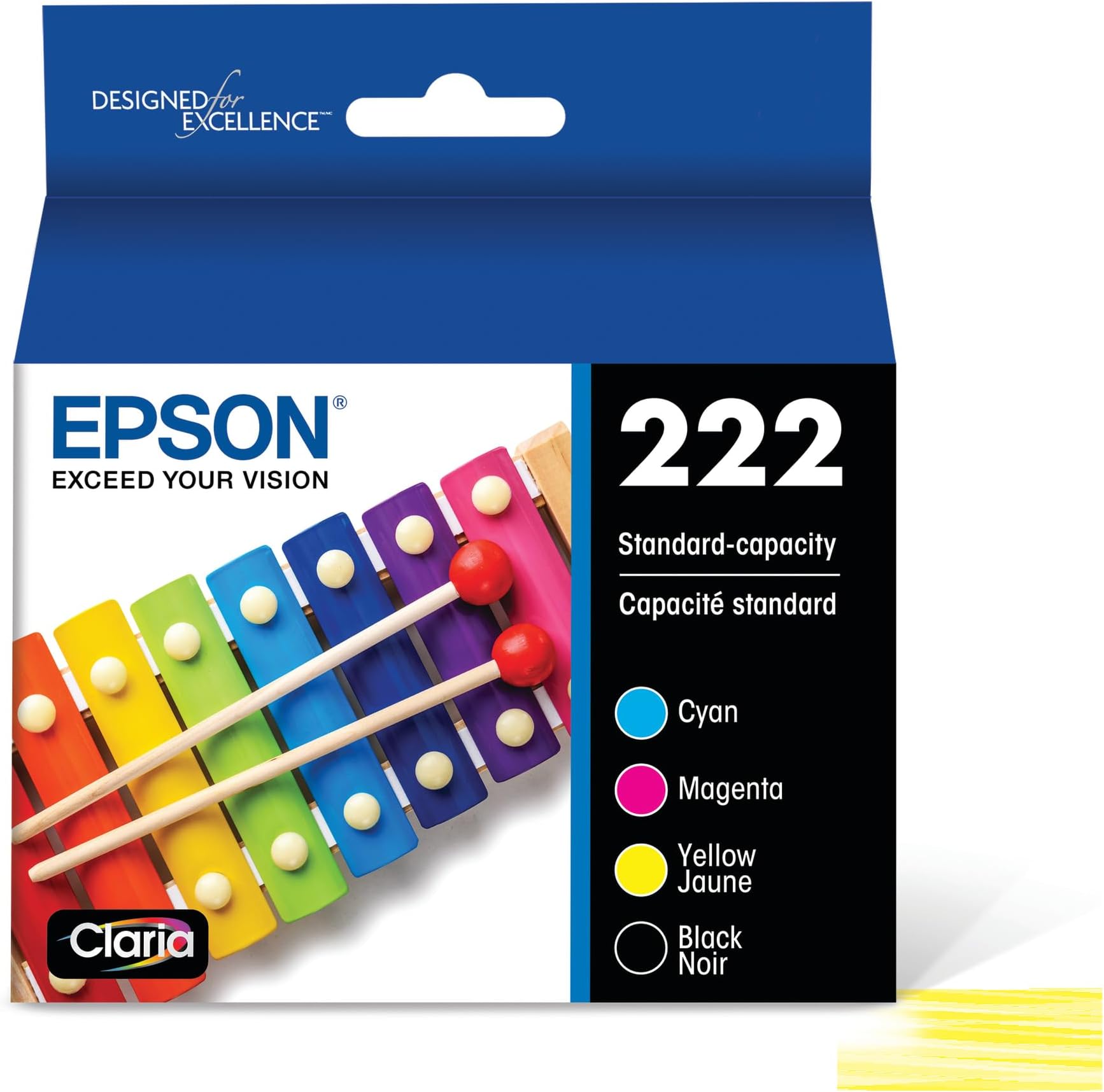 Amazon.com: EPSON 222 Claria Ink Standard Capacity Black & Color ...