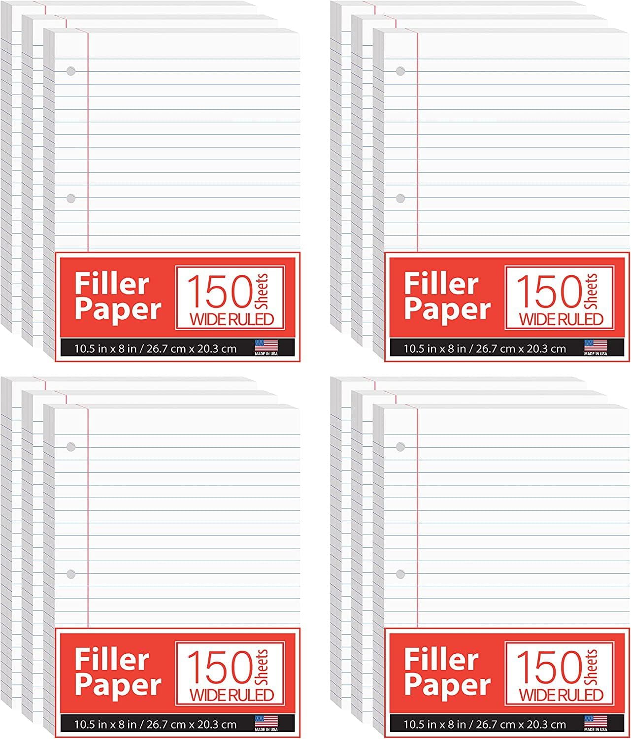 Amazon.com : Notebook Paper, Loose Leaf Paper, Wide Ruled Notebook ...