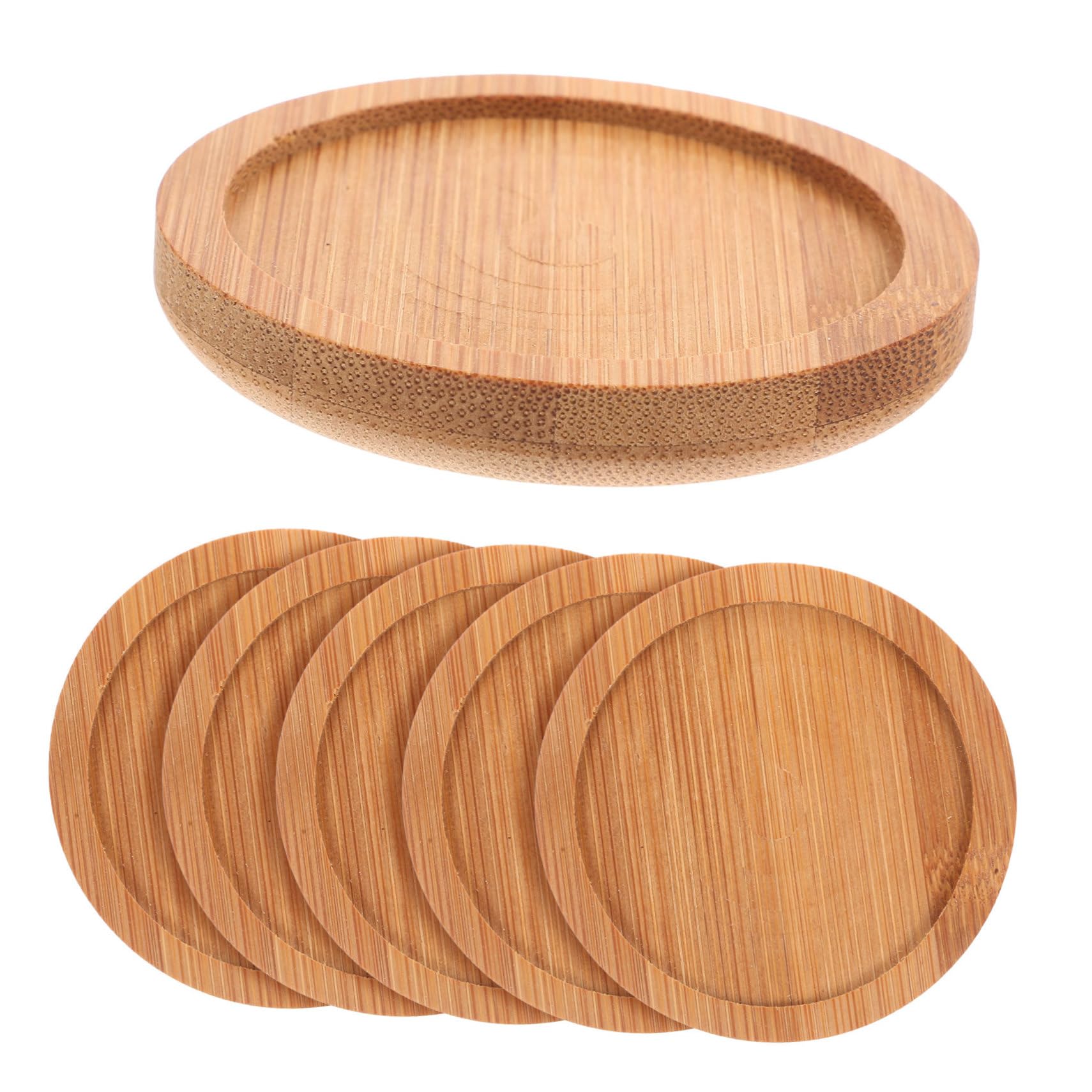 Amazon.com: RORPOIR 6pcs Bamboo Coasters Cup Mat Bamboo Teacup Pads ...