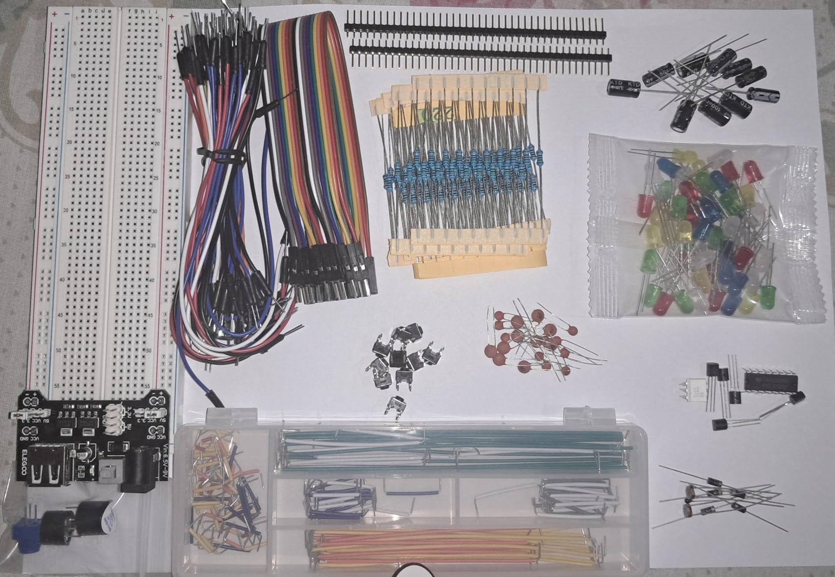 ELEGOO Electronic Fun Kit Bundle with Breadboard Cable Resistor ...