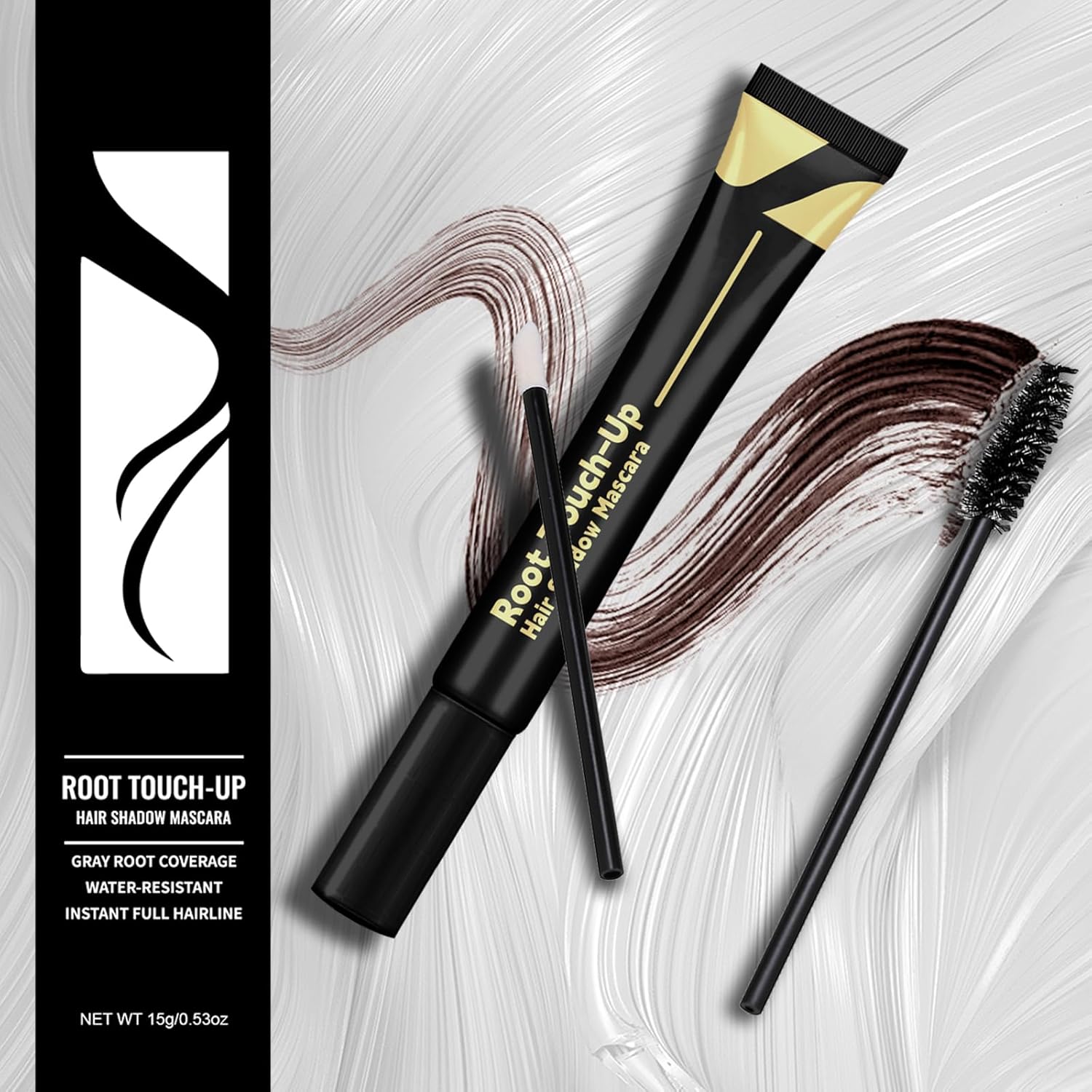 HAIOLORPRO Root Touch Up Dark Brown, Hair Mascara for Grey Hair, Water ...