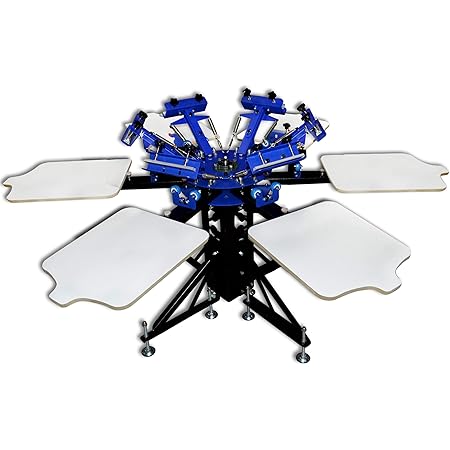 Amazon.com: 6 Color 6 Station Screen Printing Machine Screen & Platen ...