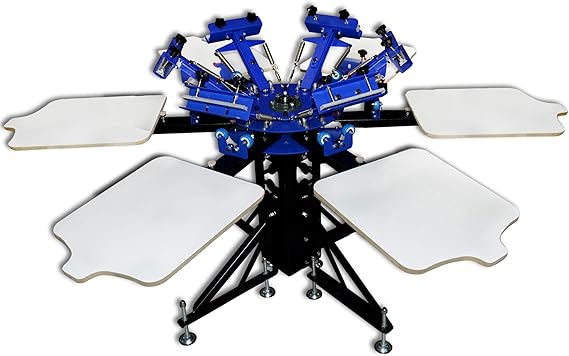 Amazon.com: 6 Color 6 Station Screen Printing Machine Screen & Platen ...