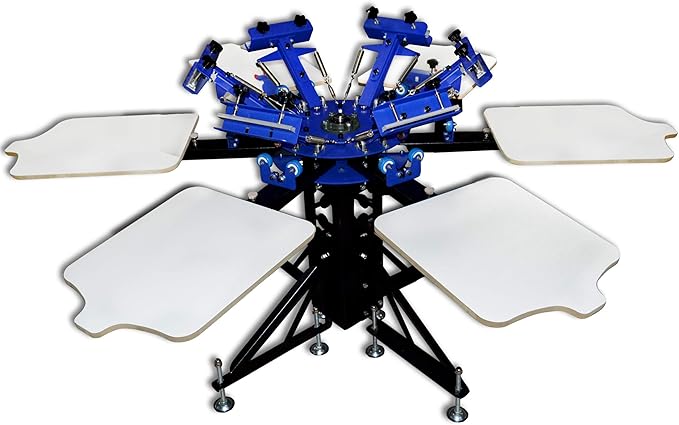 Amazon.com: 6 Color 6 Station Screen Printing Machine Screen & Platen ...