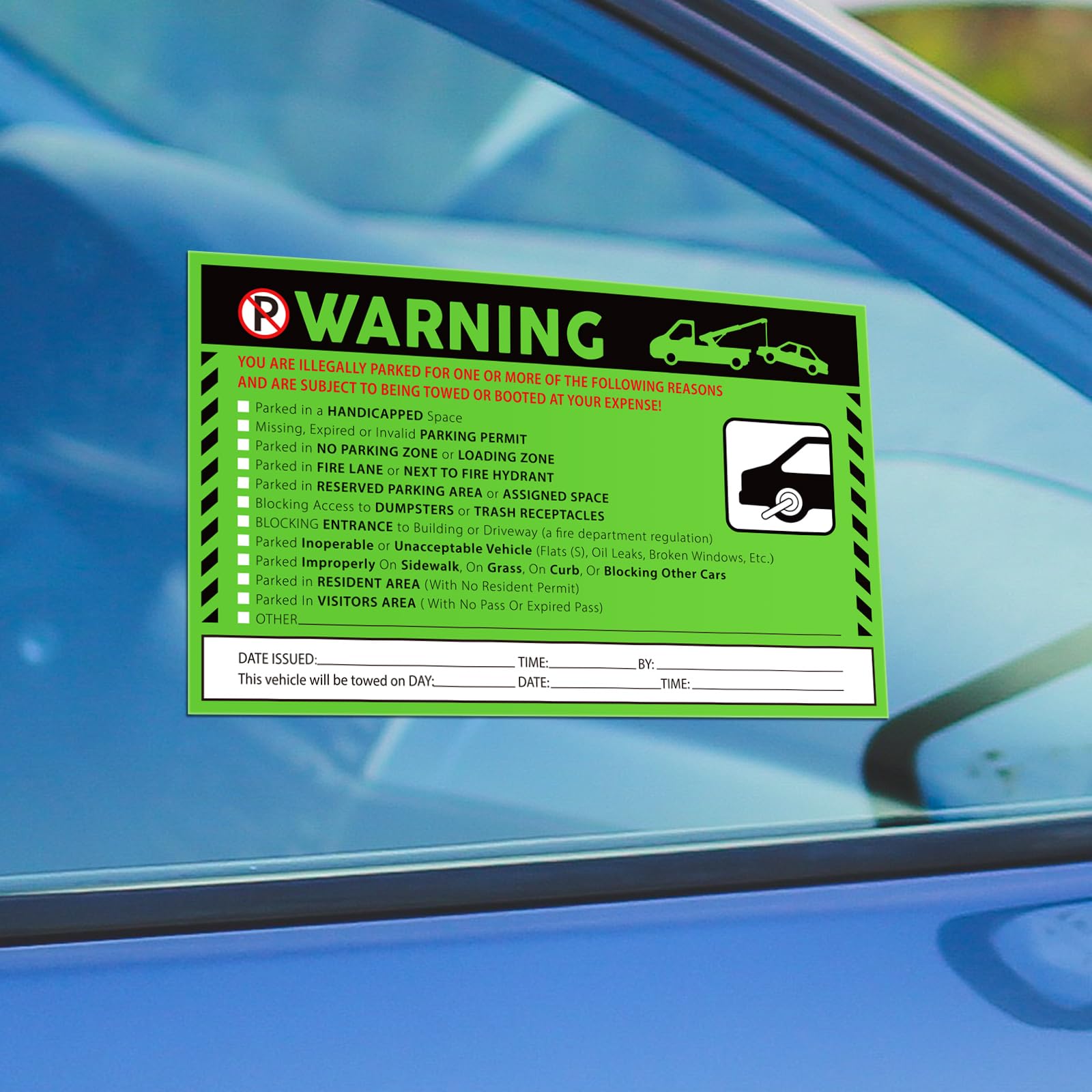 Amazon.com: Chivertion 100 Pack Parking Violation Stickers Tow Warning ...