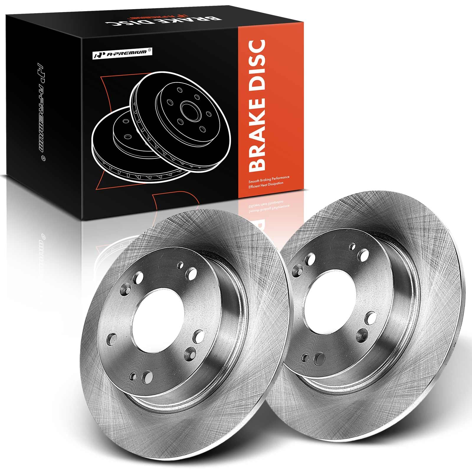 A-Premium 10.24 inch (260mm) Rear Solid Disc Brake Rotors Compatible ...