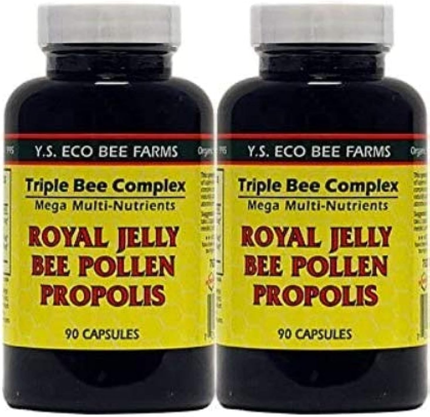 YS Organics Triple Bee Complex, Jalea real, Polen de abeja, Propóleo ...