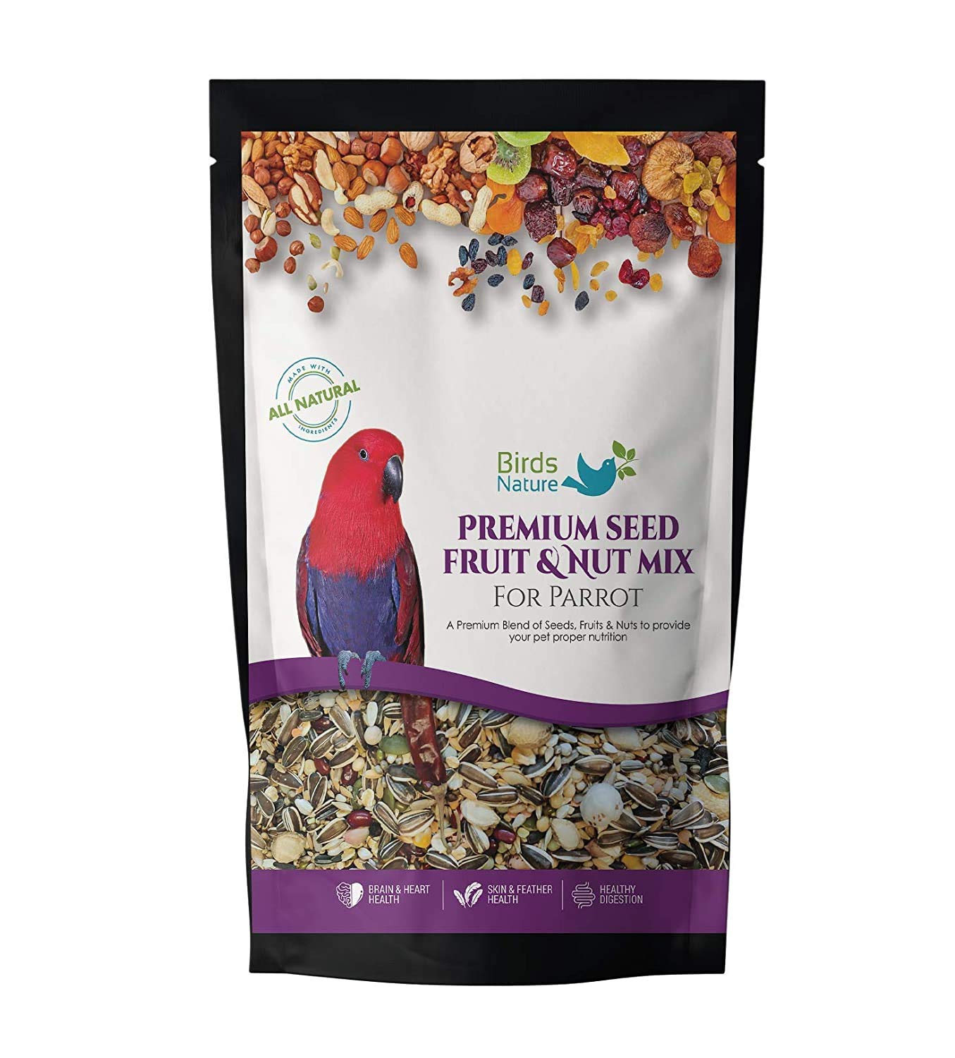 Buy BirdsNature Seed,Fruit & Nut Mix for African Greys Parrot, Senegals ...
