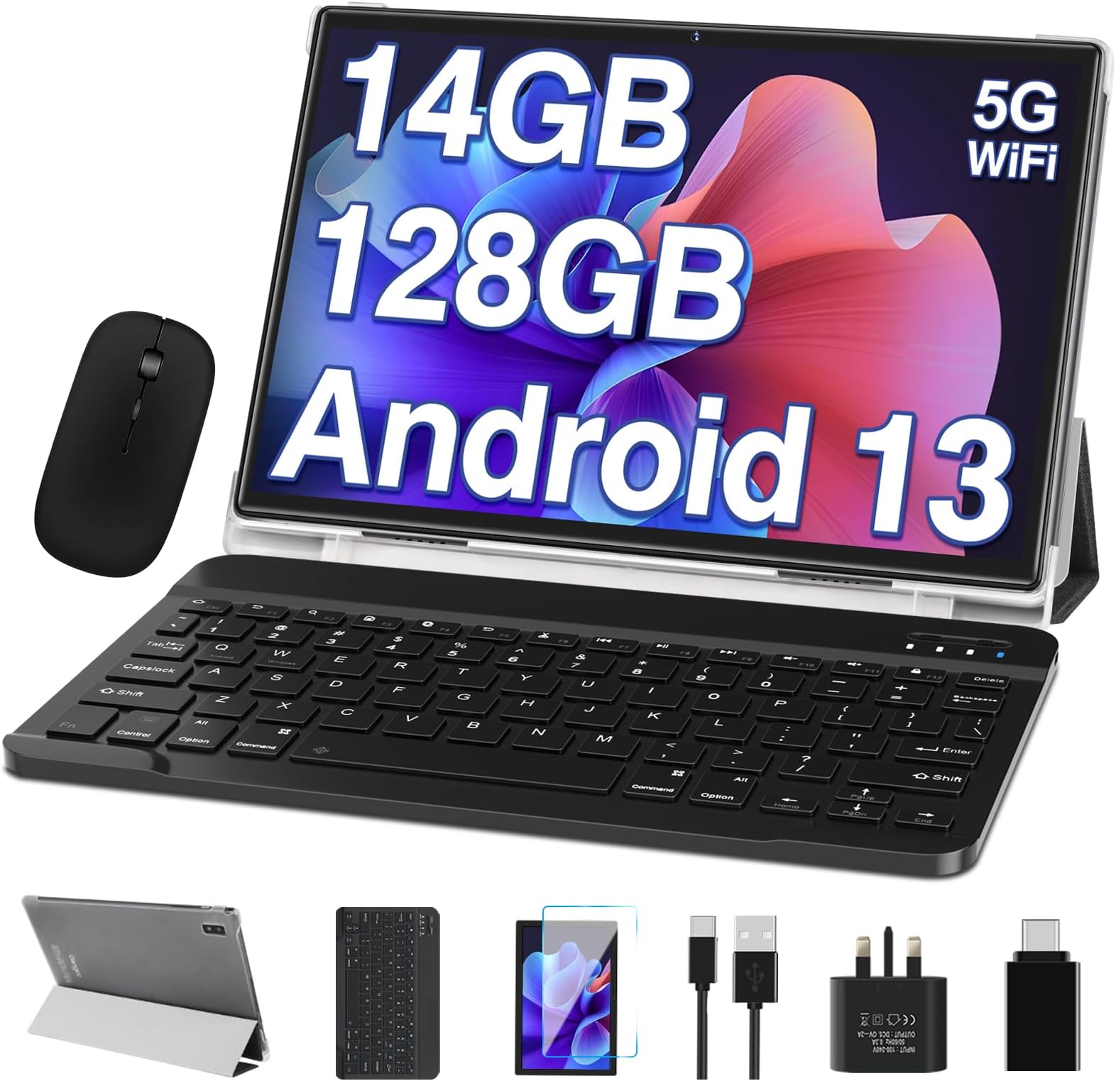 2024 Latest Tablet 10 Inch Android 13 OS Tablets, 14GB RAM 128GB ROM ...