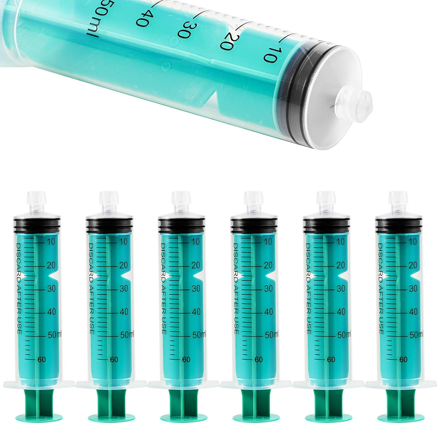 Vaokin 60ml Luer Lock Syringe without Needle, Leak-Proof Safety Lock Design Syringe with Cap ...