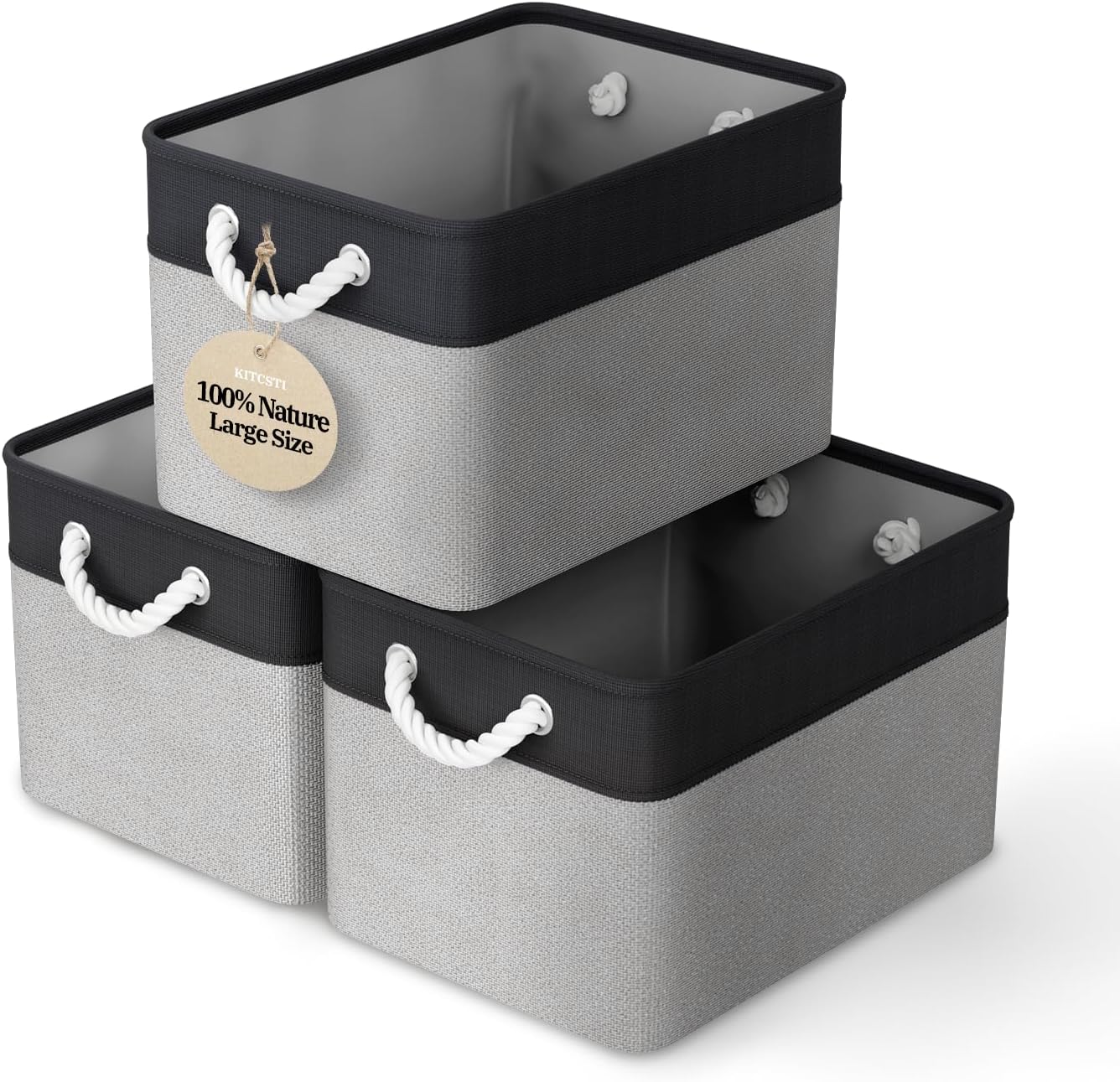 Amazon.com: KITCSTI Fabric Storage Baskets for Shelves | Closet Storage ...