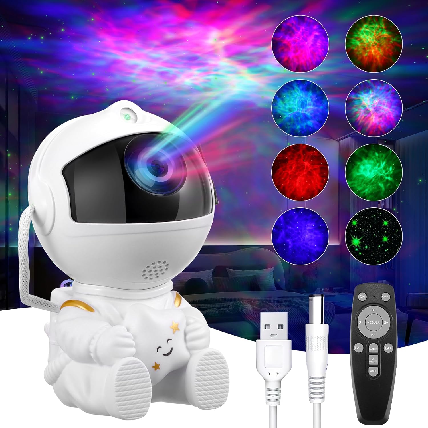 YUNYODA Astronaut Galaxy Projector, Astronaut Star Projector Light with ...