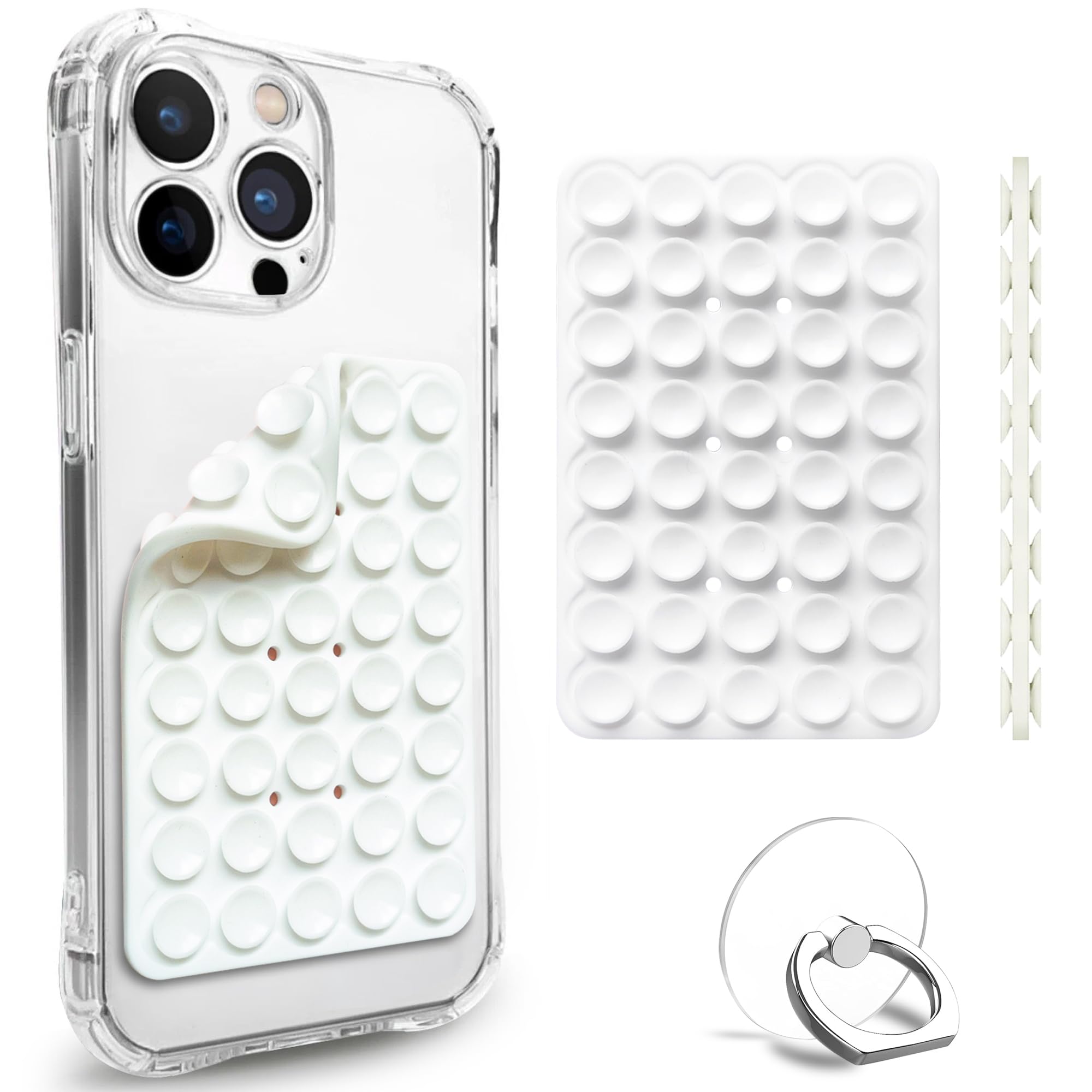 Amazon.com: CATURNAL Suction Cup Phone Mount, Double Sided Silicone ...