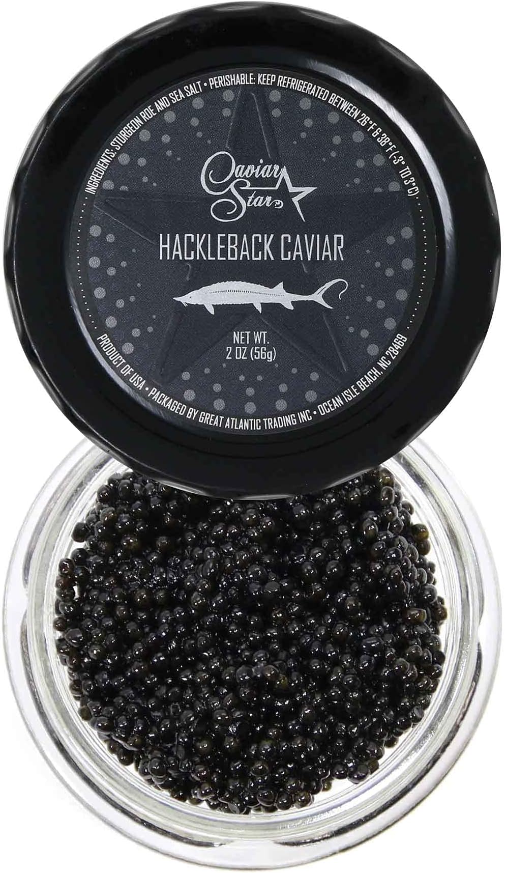Amazon.com: Caviar Star American Hackleback Sturgeon Caviar | Black ...
