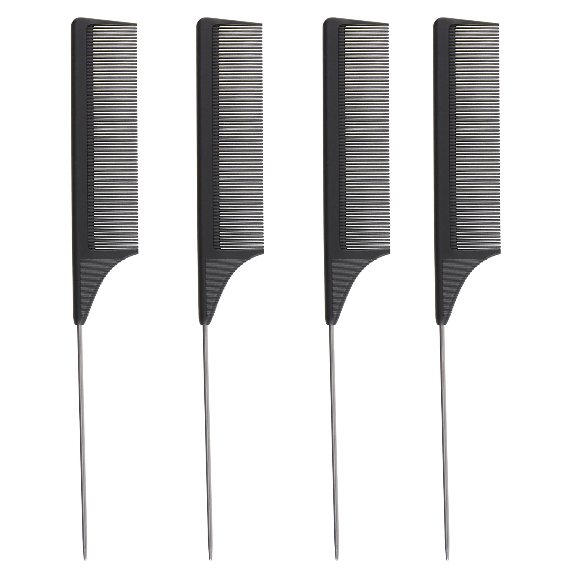 Amazon.com : 4 Pack Carbon Fiber Rat Tail Combs - Carbon Fiber ...