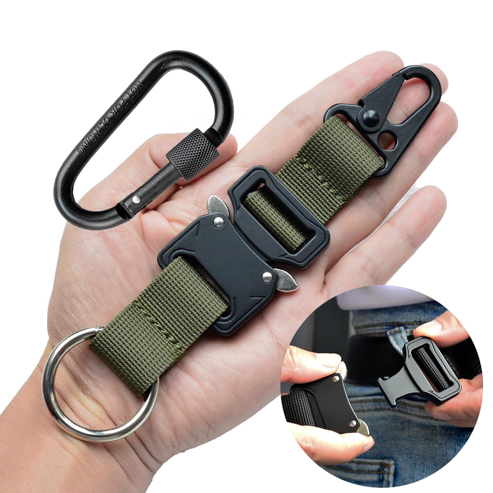 Amazon.com: WCALULEG Tactical Military Keychain for Men, Quick Release ...