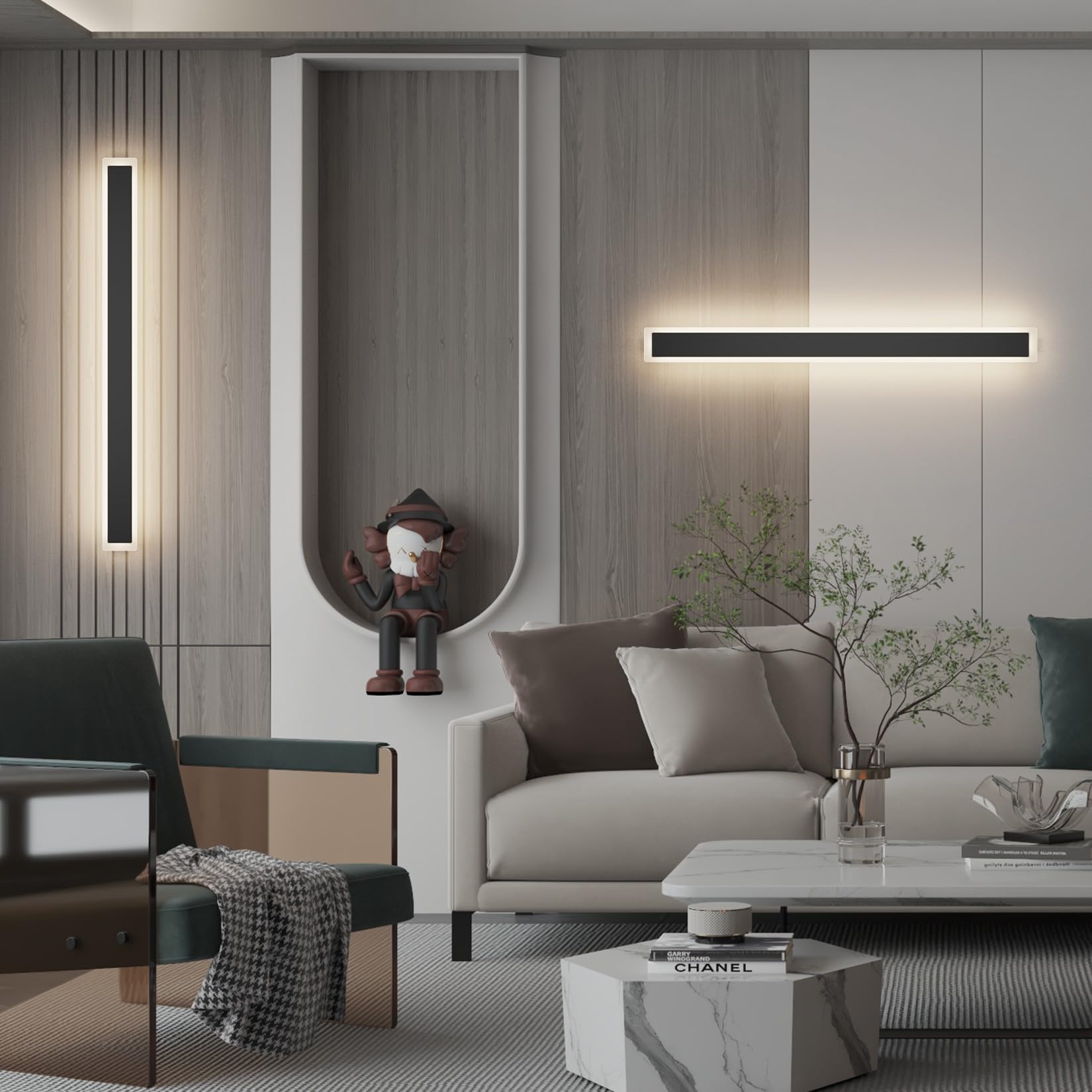 Snapklik.com : 2 Pack 39.4Inch Long Outdoor Lights 4000K Dimmable ...
