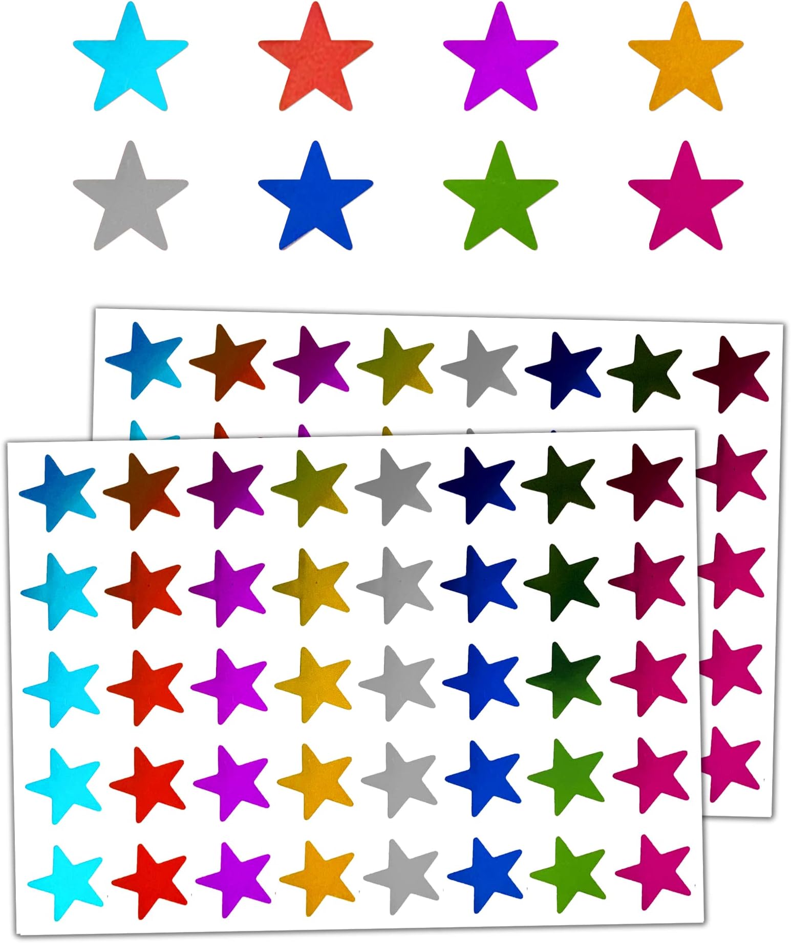 2000 Pack, Foil Star Metallic Stickers - 15mm, 8 Colours : Amazon.co.uk ...