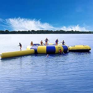 Amazon.com: Inflatable Water Trampoline, Outdoor Diving Splash Padded ...