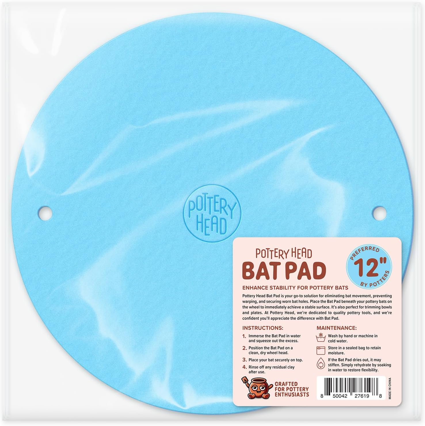 Amazon.com: Pottery Head Bat Mate - 12" Universal Pad for Pottery Bats ...
