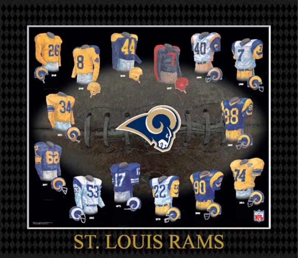 Amazon.com: NFL Saint Louis Rams Evolution of The Team Uniform Framed ...