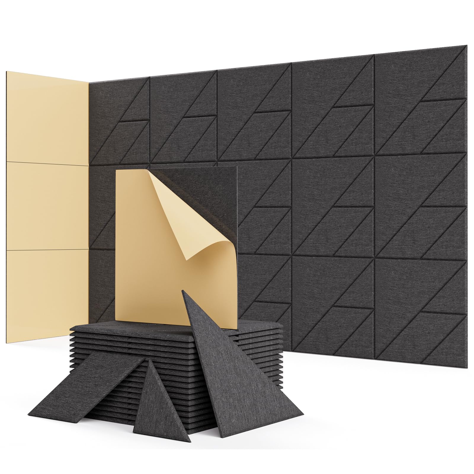 Topnaca 12 Pack Sound Proof Panels, Soundproofing Panels High Density ...