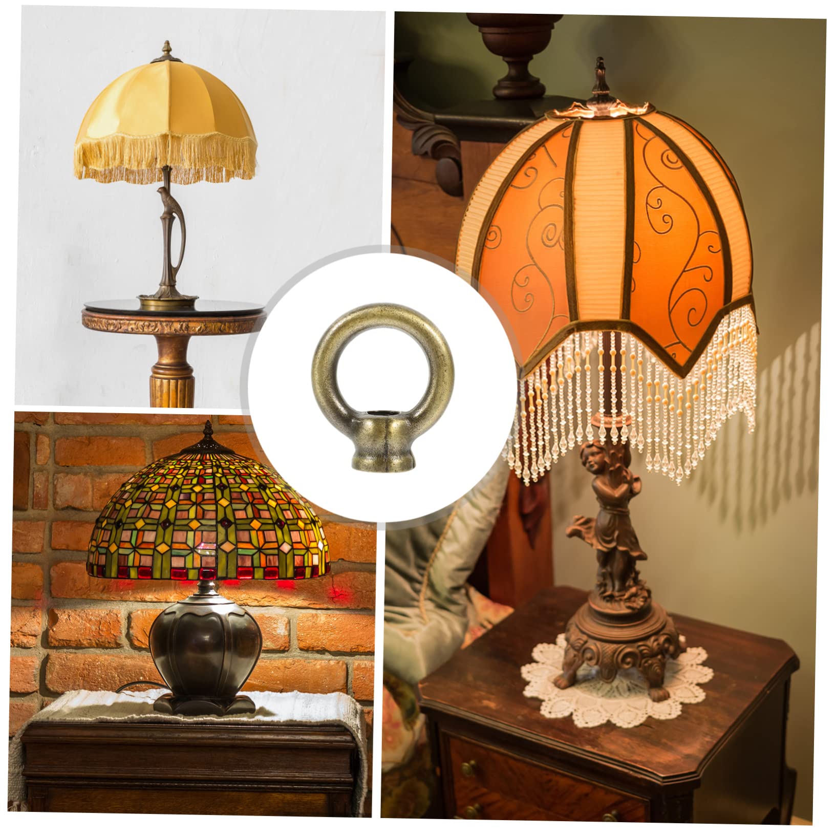 Lamp Shade Holder 4-Piece Vintage Lamp Finials - Retro Metal Knob Decor ...