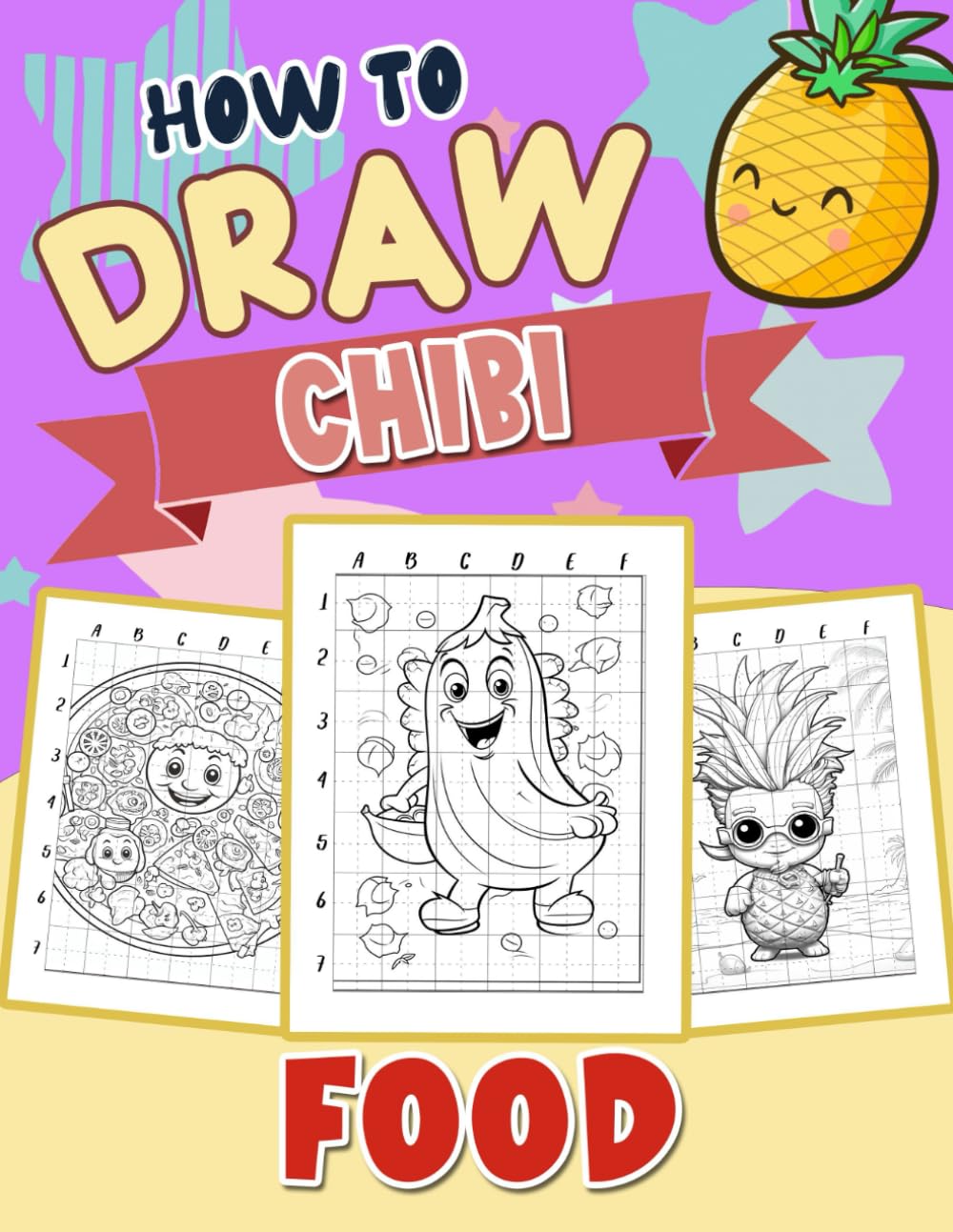 How To Draw Chibi Food: Coloring Book for Kids: Fun and Friendly Food ...