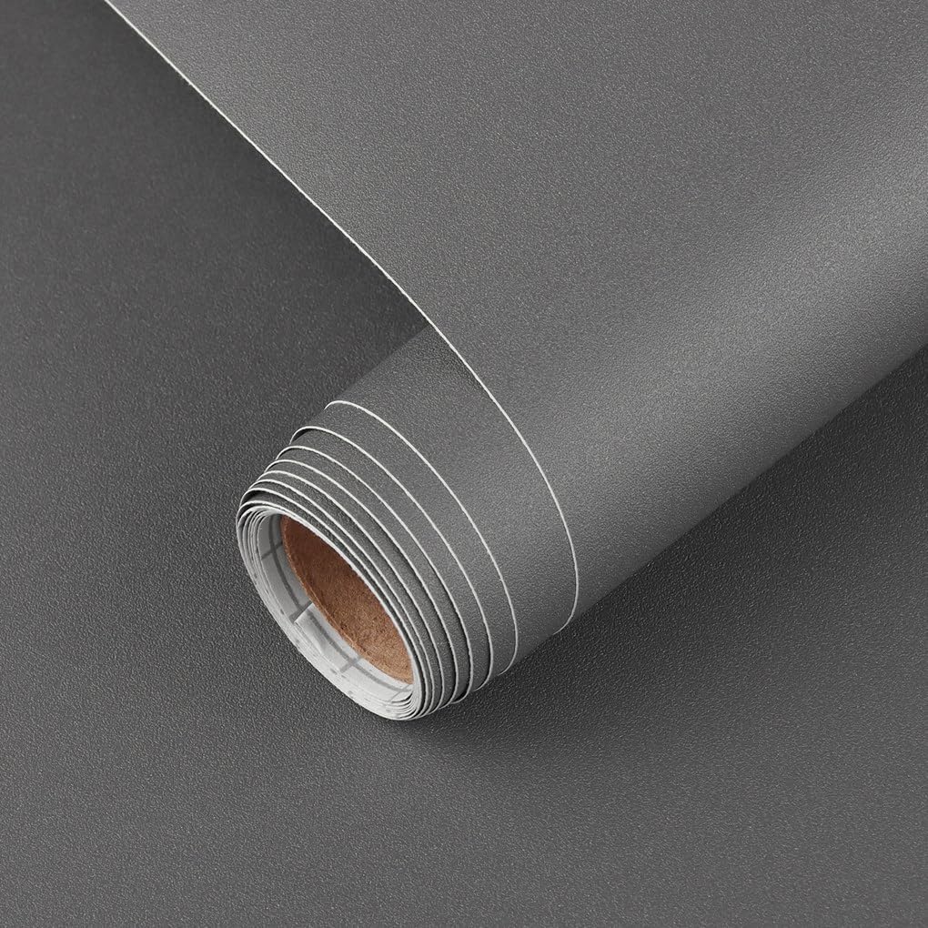 Arthome Gray Contact Paper, 11"x100" Peel and Stick Matte Wallpaper ...
