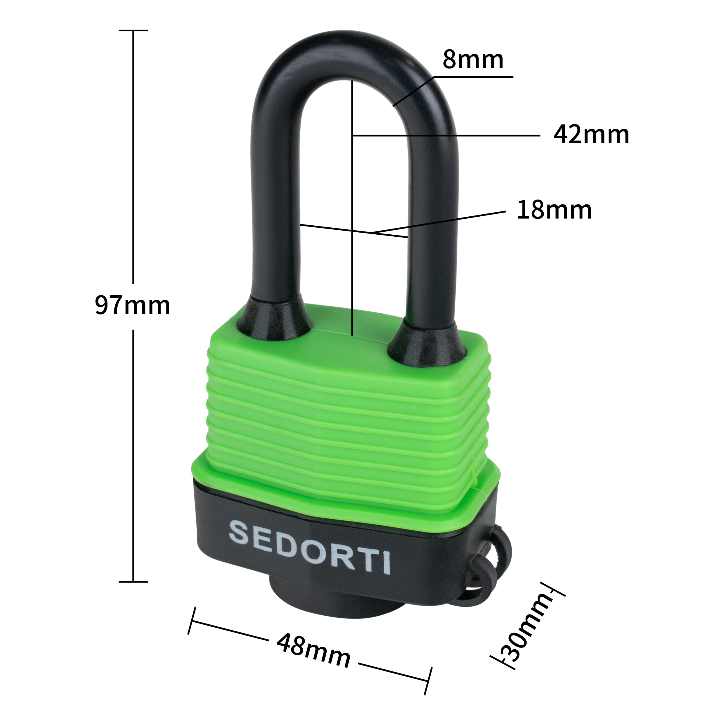 Snapklik.com : SEDORTI Colored Waterproof Padlocks, Green-Covered ...