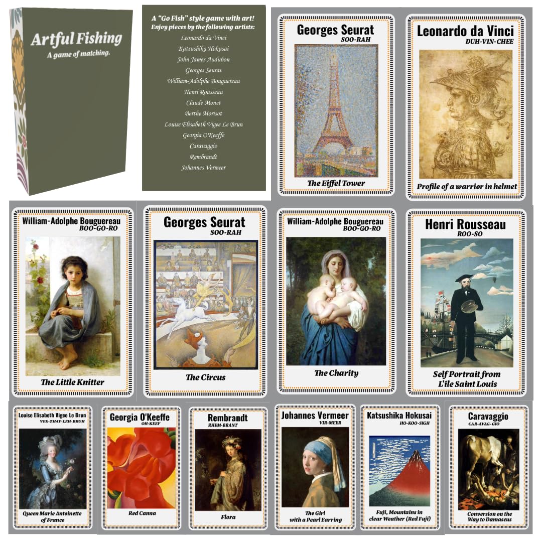 Amazon.com: Trivioso Artful Fishing, Classical Art Game, Educational ...