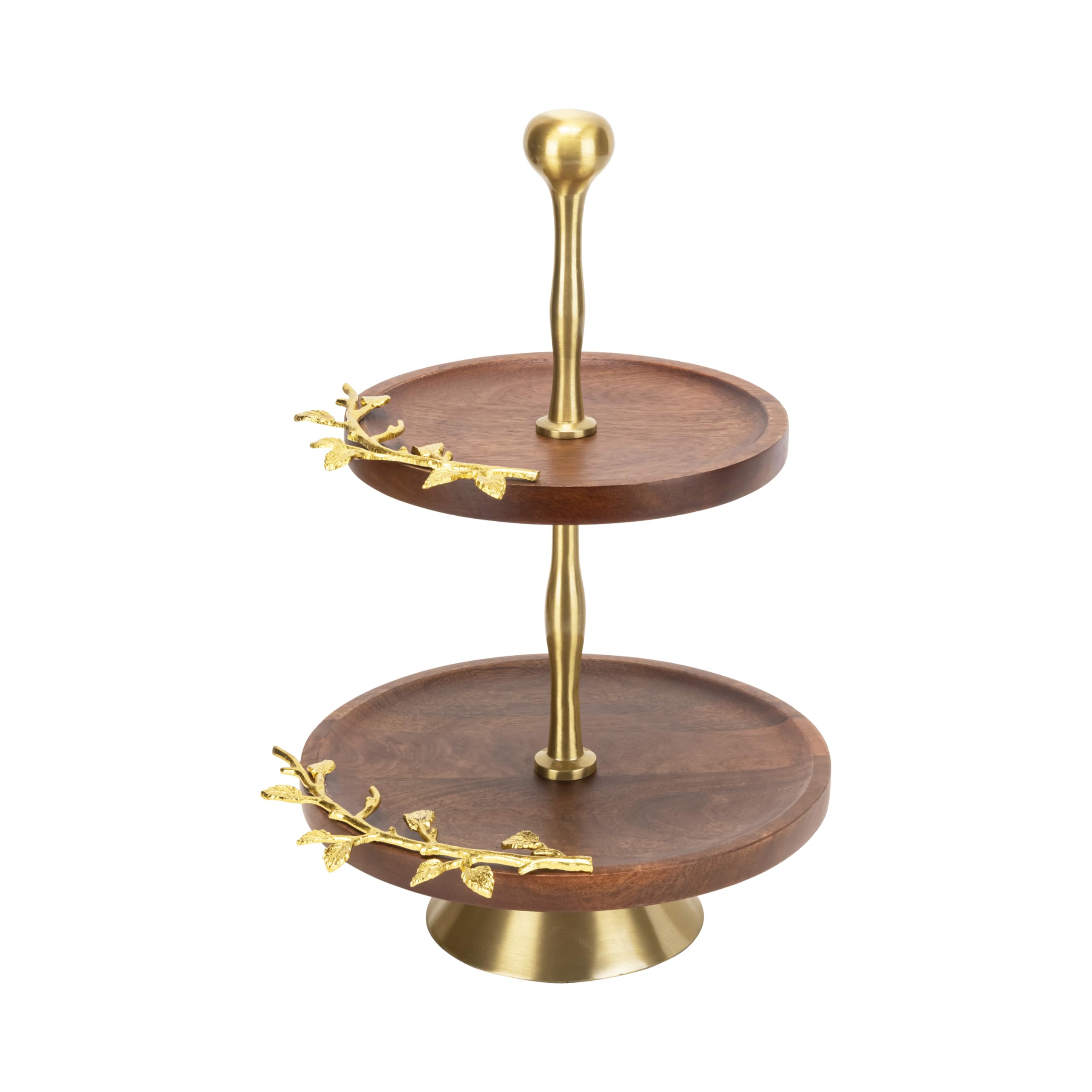 Amazon.com | Elegance Golden Vine Wooden 2-Tiered Tray Stand - Dessert ...