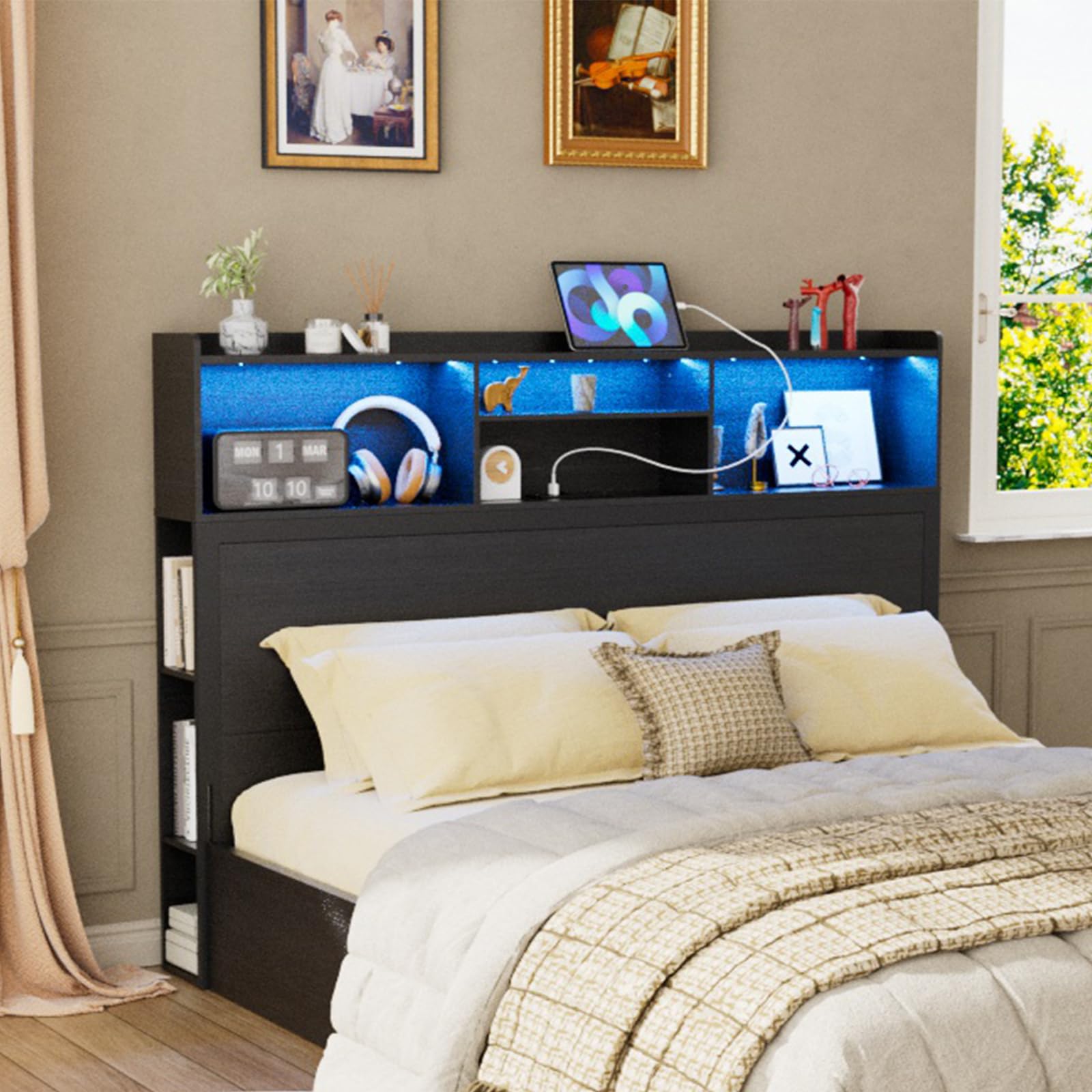 Amazon.com - PAKASEPT Queen Headboard Only for Bedroom, Stylish ...