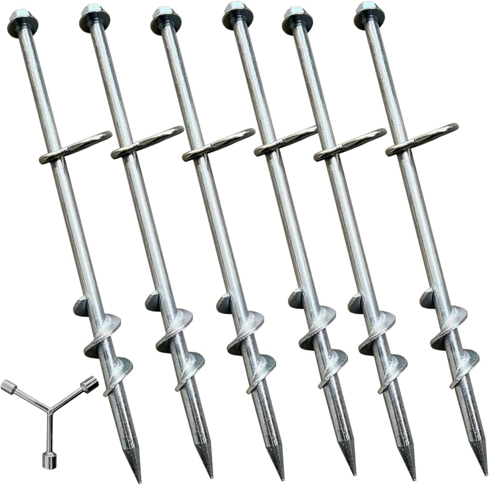 Amazon.com: 12 Pack Tent Stakes Heavy Duty - 8" Ground Anchors Screw in ...