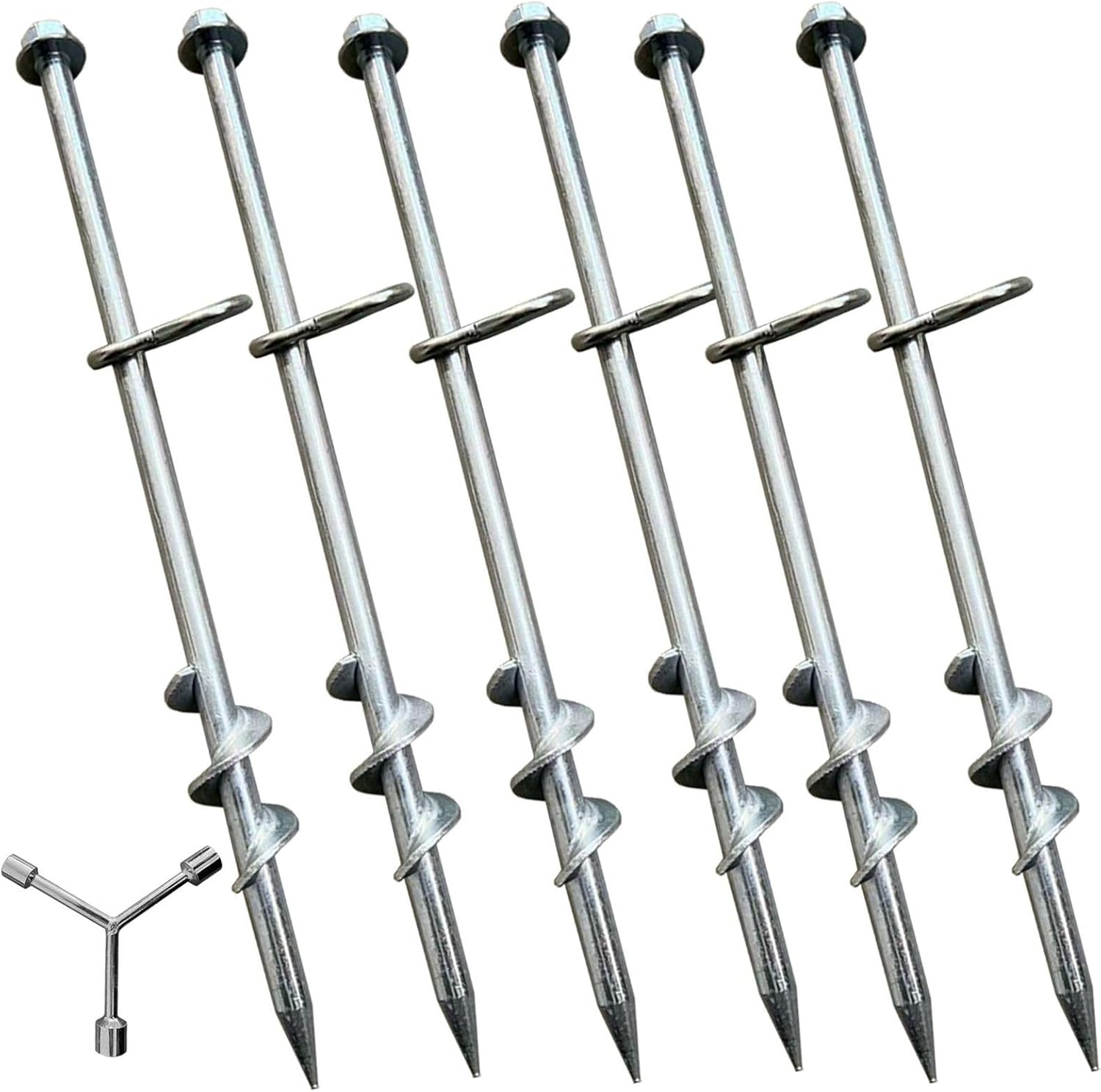 Amazon.com : Ground Anchors Screw in 6 Pack-12 Inch Heavy Duty ...