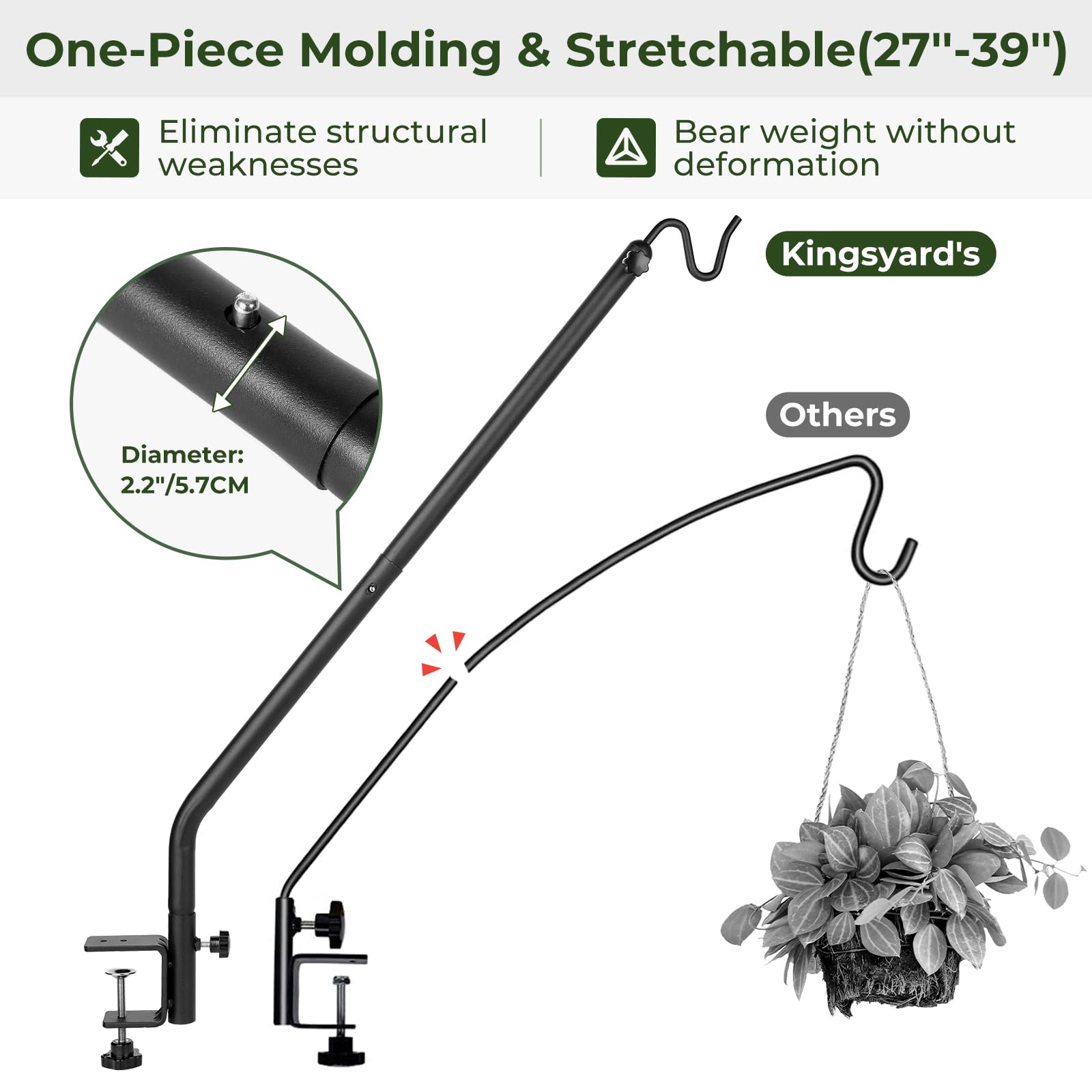 Snapklik.com : Heavy Duty Deck Hook, 27"-39" Adjustable Metal Deck ...